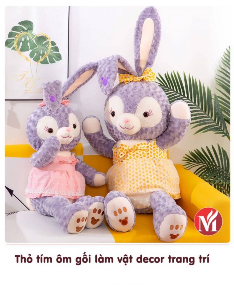 Mẫu Gấu Bông Thỏ Xingdailu Tím Đáng Yêu Cao Cấp 50cm Mino